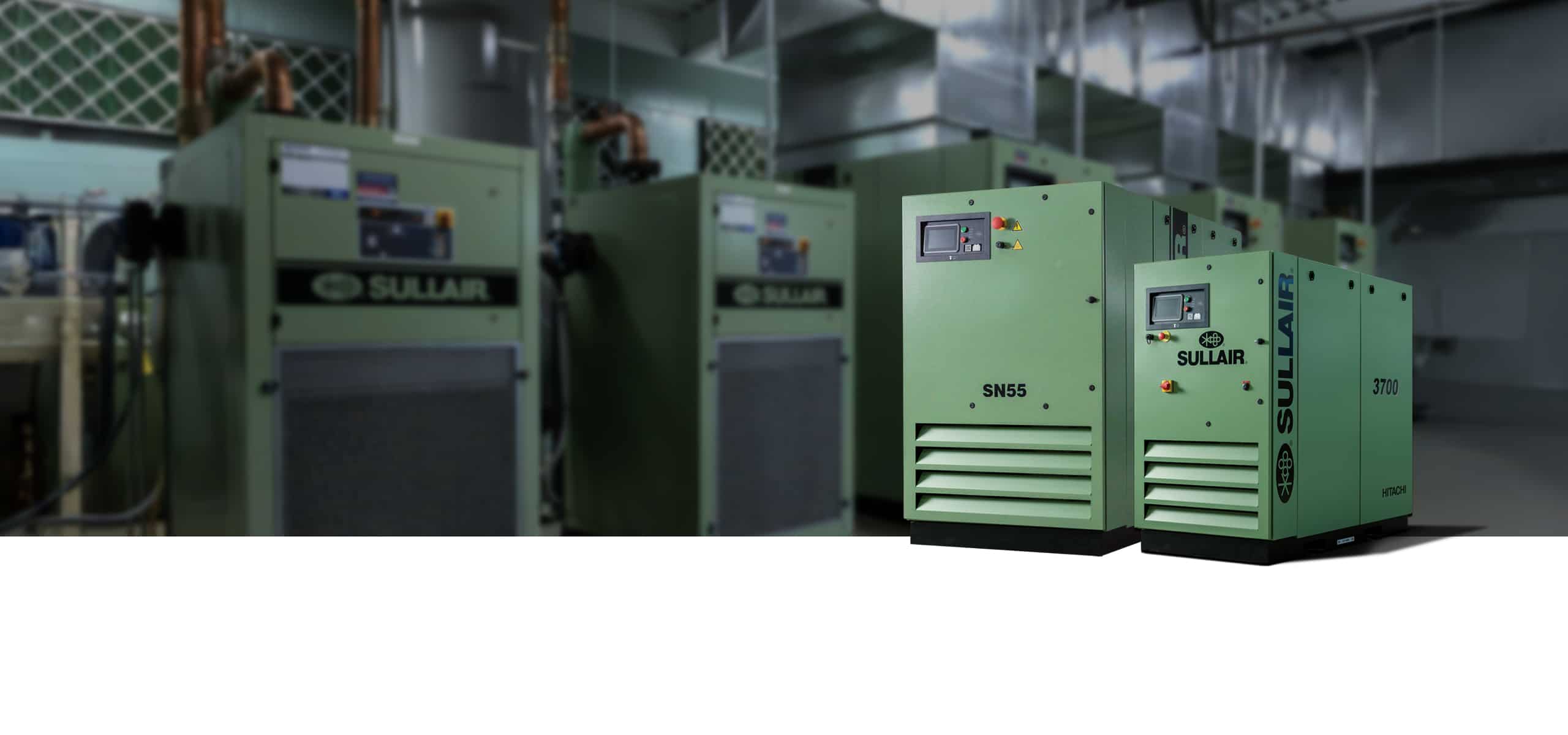 Industrial electric rotary screw compressors